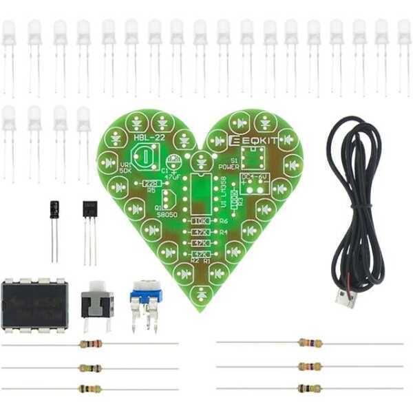 Blue Electronic DIY Kit Heart Shape Breathing Lamp Kit Buy | Gorsu ...